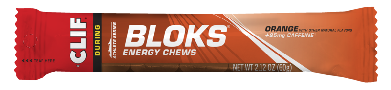 CLIF® BLOKS™ Energy Chews: Orange 25mg Caffeine – Coast to Mountain Running